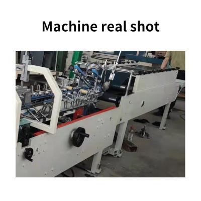 China Doos vouw- en kleefmachine met 380V Spanning Doos ontvouwd Grootte breedte 120mm-500mm Te koop