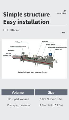 中国 SHH 800AG-2 適した紙箱のための自動底錠折りたたみ箱接着機 販売のため