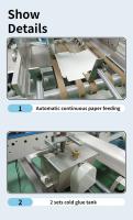 China PLC Controlled CQT-800 Automatic Folder Gluer Machine for Cardboard 15-75cm and Corrugated E 20-55cm Boxes for sale