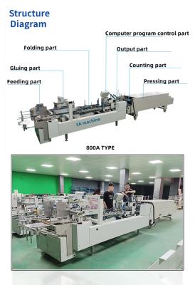 Cina CQT 800 Cartone/cartuccia corrugata a linea retta Macchina di incollaggio per cartoni automatici in vendita