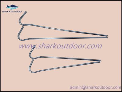 China Zinc plated steel round wire tent pegs for outdoor camping for sale
