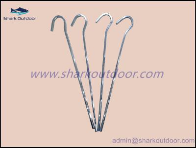 China Zinc plated steel twist tent pegs for sale