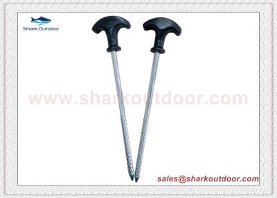 China Metal Forged Galvanized Hiking Tent Accessories Screw Rock peg With Black head for sale