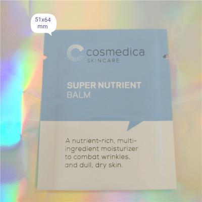 China Plastic Aluminum Foil Pouch Packaging Sample Sachet Cosmetics, Three Side Sealing Cosmetic Sample Sachet for sale