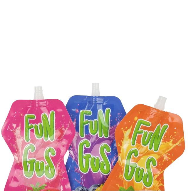 Custom printed spout pouch close-up view