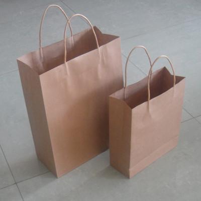 China Multi Handle Brown Paper Packaging Bag Eco-friendly With Middle Size for sale