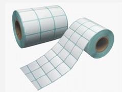 Cina L'autoadesivo adesivo della carta bianca di rettangolo identifica non stampato in rotolo in vendita