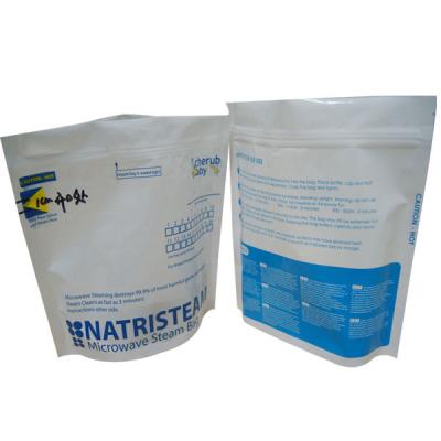 China Stand Up Blue Vacuum Seal Food Storage Bags / Microwave Vacuum Sealing Bags For Food for sale