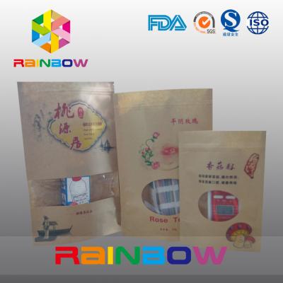China Food Grade Custimized Kraft Paper Bags / k Bag With Window for sale