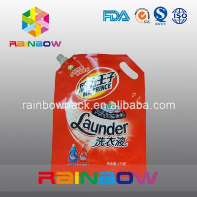 China Stand Up Spout Pouch Packaging / Laundry Detergent Packaging Doypack With Spout for sale
