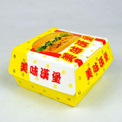 China Food Grade Disposable Paper Box Hamburger Packaging Box With Customized Logo for sale