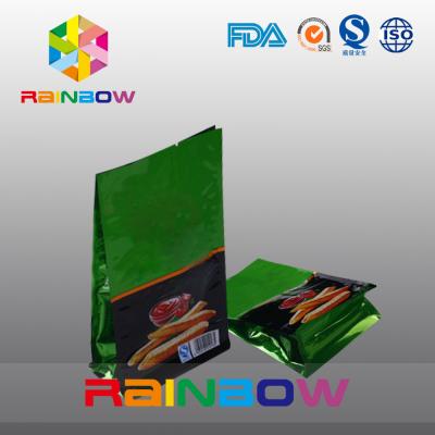 China Saco de plástico da folha de alumínio, malote do selo da parte inferior lisa 8 para o alimento de petisco/batatas fritas à venda