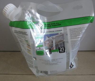 China Plastic Clear Laundry Detergent Packaging Pouches With Side Spout And Hang Hole for sale