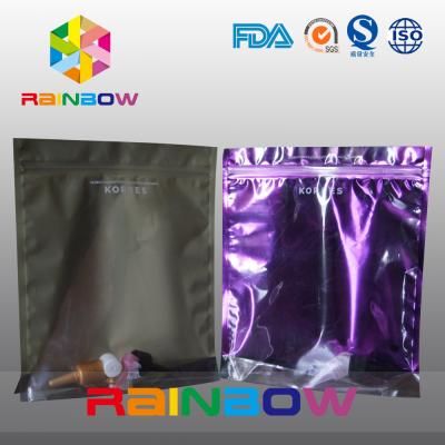China Resealable Stand Up Display Small Cosmetic Bags With Zipper And Window for sale