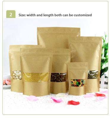 China Food Grade Kraft Paper Bag With Clear Window / Mylay Bag For Bean , Candy , Bread , Coffee for sale