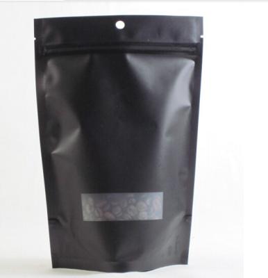 China Black Stand Up Matt Kraft Foil Pouch Packaging with Zip Lock / Tear Notch for sale