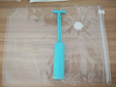 China Design Printing / Size Plastic Vacuum Storage Bag With Manual Air Pump for sale