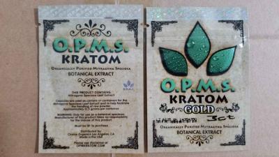 China Custom kratom herbal incense packaging / 3ct OPMS capsules kratom bag for sale