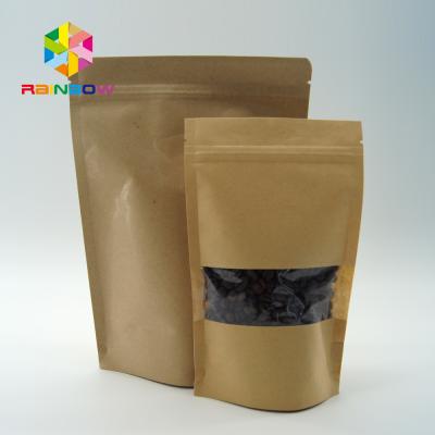China Customized Printed Foil Lined Tea Bags Packaging , Kraft Stand Up Pouches With Window for sale