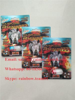 Newest 3D printed male enhancement pill plastic fold card Rhino 25 / Crazy Rhino 50k blister packaging