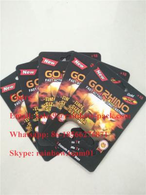 China Wholesale USA rhino pill packaging blister 3D card for Go Rhino capsule container/bullet/bottle for sale