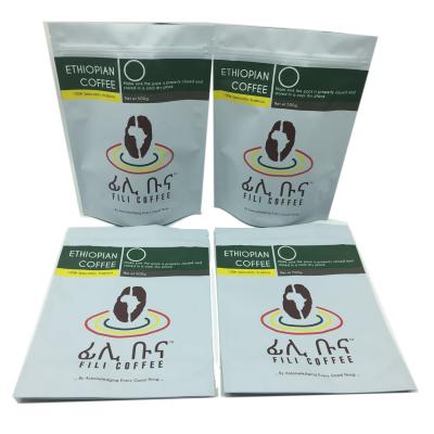 China Matte Finish Foil Lined Stand Up Zipper Packaging Bag 500g Coffee Bag for sale