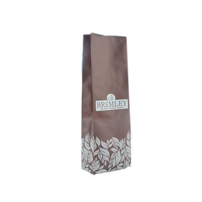 China Flat Bottom Food Grade Eco Friendly Stand Up Pouches Coffee Packaging Degassing Valve for sale