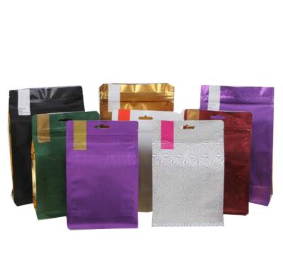 China Wholesale Aluminum Foil Tin Tie Flat Block Bottom Coffee Packaging Bag with degassing valve 500g 1kg for sale