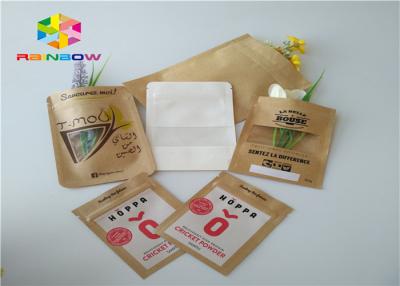 China Customized printed kraft paper k stand up pouch beef jerky snack plastic packaging bag with clear window for sale