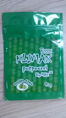 China Smell Proof Herbal Incense Packaging , Plastic Zipper Bags For Food Packaging for sale