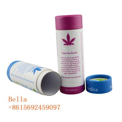 Logotipo modificado para requisitos particulares forma cilíndrica de empaquetado redondo del tubo de la caja de papel de aceite de CBD para herbario