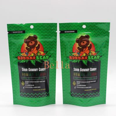 China Clear Window Stand Up Zipper Pouch Custom Printing For Herbal Tea CBD Powerfood Packaging for sale