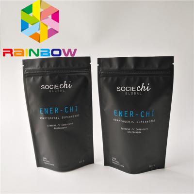 China Food Grade Material Stand Up Zipper Pouch Cone Shaped Moringa Powder Bag With Foil Liner for sale