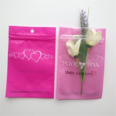 Poche cosmétique rescellable de tirette de bijoux de collier de boucles d'oreille de cil de rose de sac d'emballage