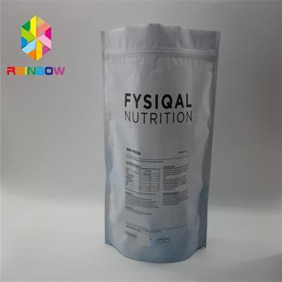 Chine Sachets en matière plastique refermables de tirette empaquetant de doubles sacs plats dégrossis de coffre-fort de nourriture d'or mat à vendre