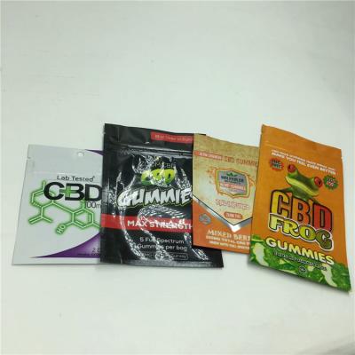 China OEM Smell Proof Plastic Pouches Packaging k Aluminum Foil Cbd Gummy Bear Bud Seeds Pouch for sale