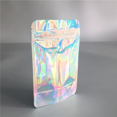 虹色の明確な前部アルミ ホイルはまつげ/ブラシのためのジップ ロック式のホログラムを袋に入れます
