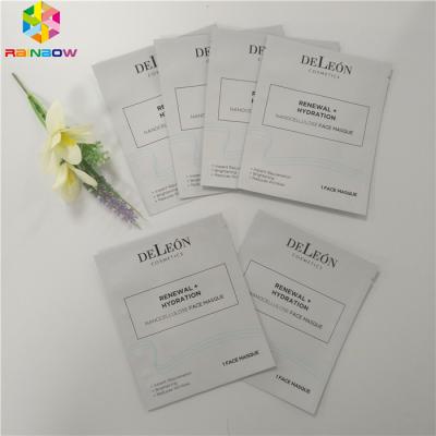 China Aluminum Foil Plastic Cosmetic Packaging Bag Facial Packing 3 Sides Seal Mask Packet for sale