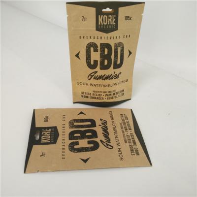 China Wiederversiegelbare Plastikbeutel, die nach innen freundliche Kraftpapier Papiertüte-Aluminiumfolie CBD Eco verpacken zu verkaufen