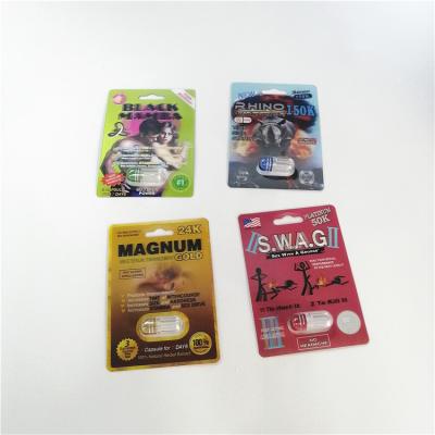 China Slide Blister Card Packaging Male Enhancement Pills Packing Customized Size for sale