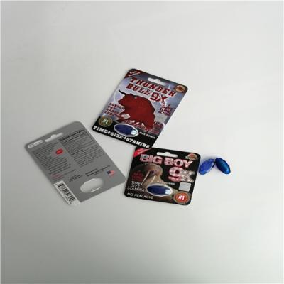 China Male Enhancement Pills Blister Card Packing Custom Printed Rhino 69 Sex Pill 3D Card for sale