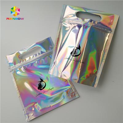 衣服/手袋のための明確なプラスチック化粧品袋の上のハンドルのレーザー光線写真ホイルを印刷するグラビア印刷
