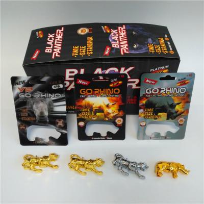China Go Rhino Men Enhancement Pill Blister Card Packaging With Rhino Figure Blister Bottle for sale