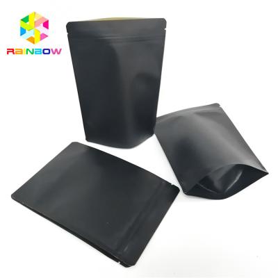China Black Kraft Paper Bag Packaging Custom Logo Stand Up Pouch Recyclable Zip Lock for sale