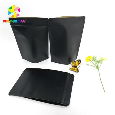 China Black Kraft Paper Printing Customized Paper Bags Food Grade Laminated Self Stand Pouch for sale