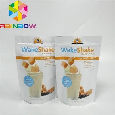 Κίνα Η Resealable στάση επάνω στη σακούλα φερμουάρ τοποθετεί το γάλα σε σάκκο - σκόνη τσαγιού που συσκευάζει τη στιλπνή τελειωμένη πλήρη εκτύπωση προς πώληση