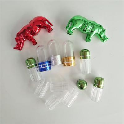 China Bullet Shape Sex Enhancement Pill Capsule Packaging Bottle With Metal Cap for sale