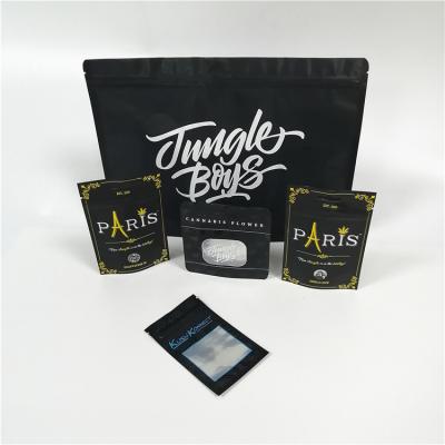 China Digital Printing Stand Up Pouch CBD Smell Proof Weed Packaging With Clear Window for sale
