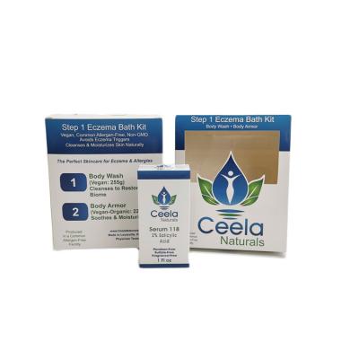 China Glossy White Cardboard Paper Box Packaging Retail Skin Care Body Wash Application for sale