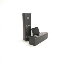China Folding Paper Box Packaging Matte Black Rectangular For Essence Serum Skin Care for sale